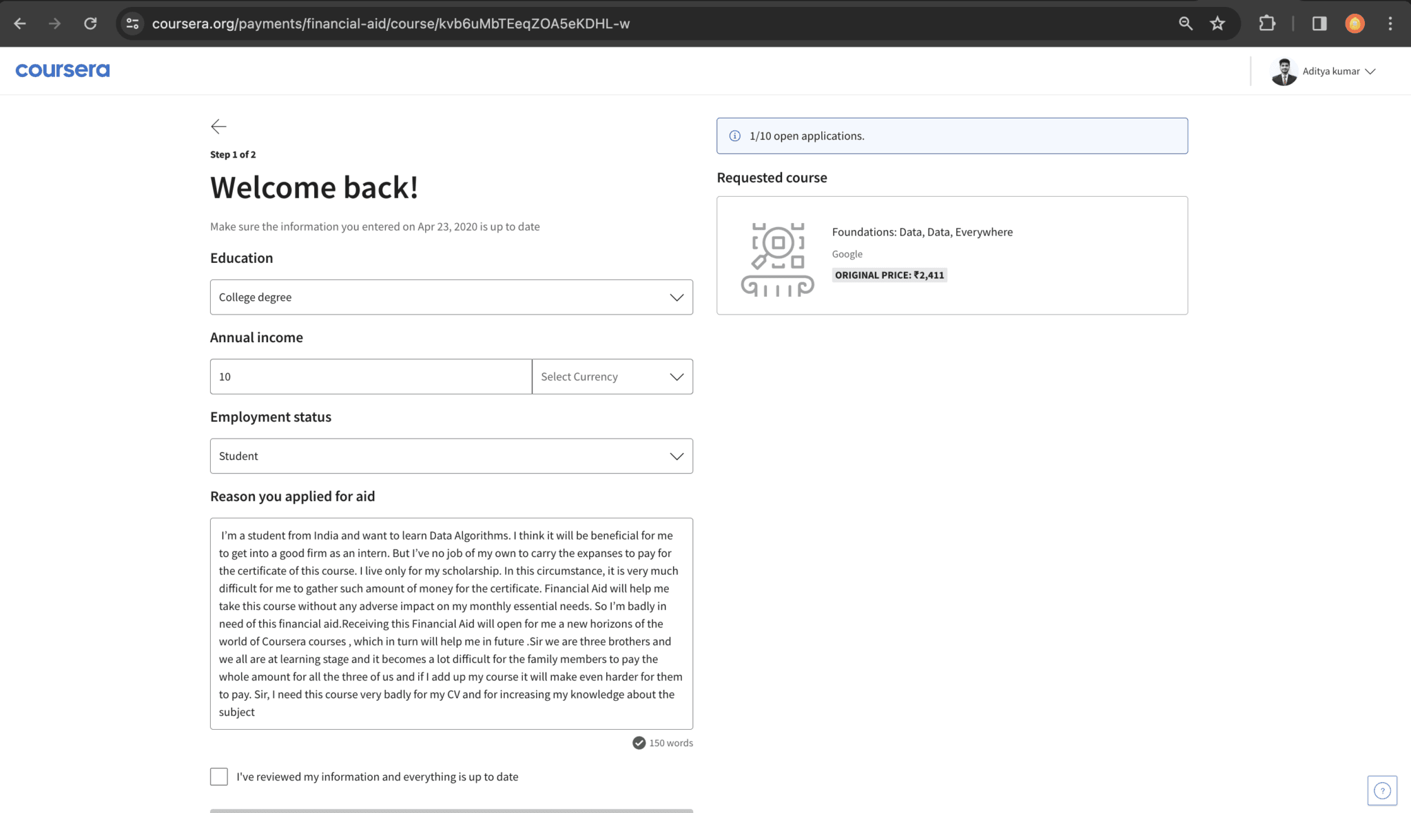 How to apply for financial aid on Coursera: 5 Easy Steps in 2024 ...